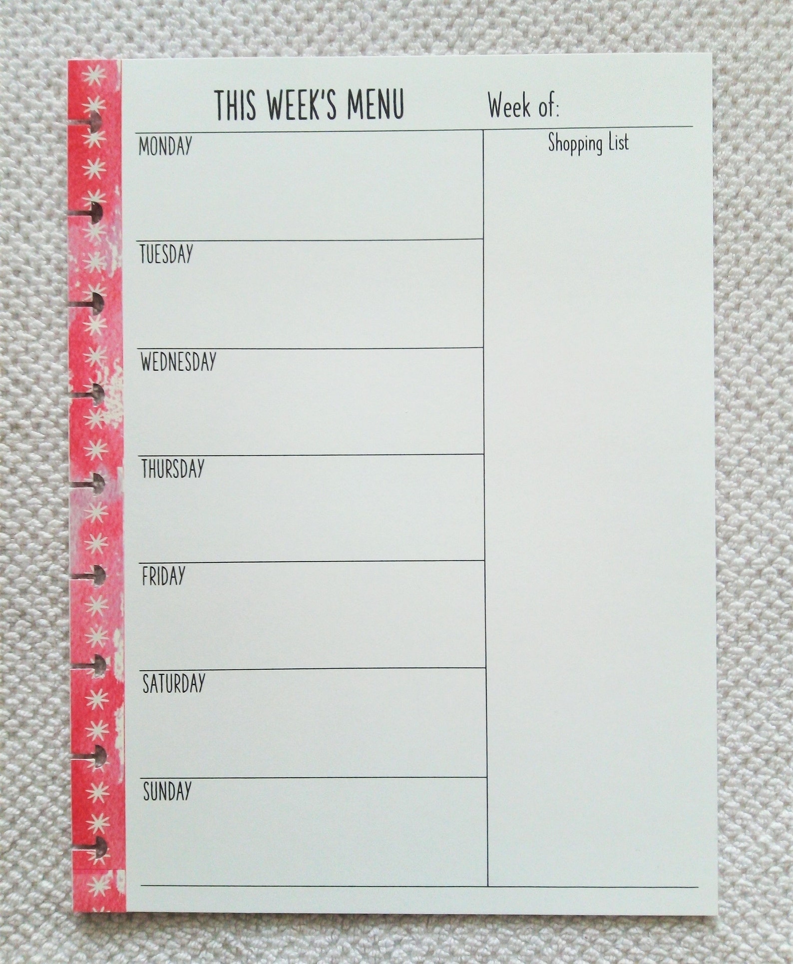 This Week Menu Sheets Meal Planning Tracker Planner Menus - Etsy