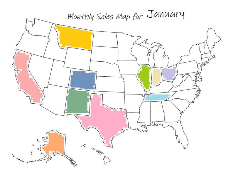 Sales Map Tracker Sales Tracker Printables Instant Download - Etsy