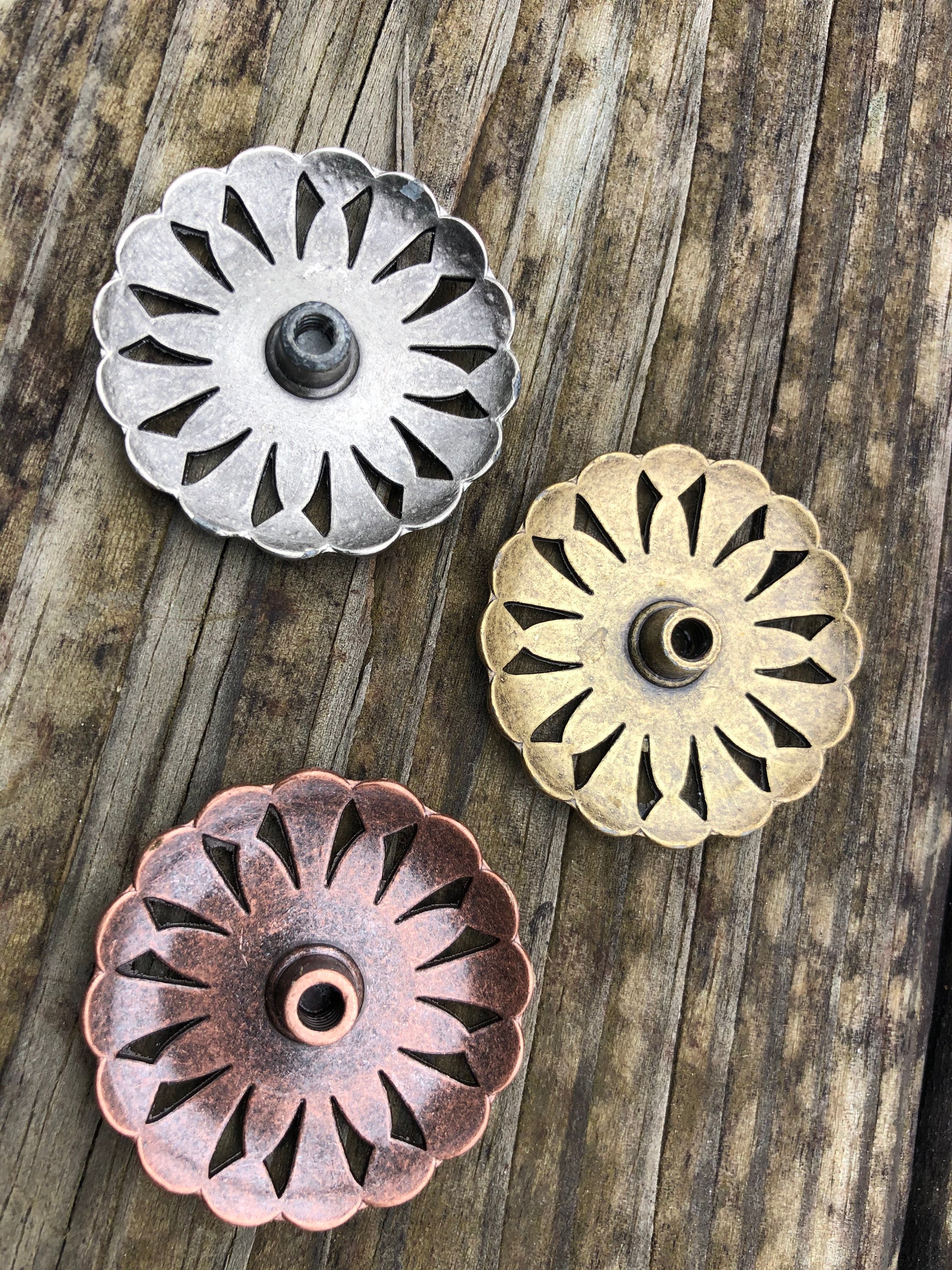 Beautiful Floral Style Conchos for Leather and Wood | Etsy