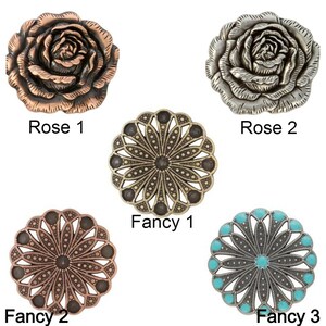 Beautiful Floral Style Conchos for Leather and Wood - Etsy