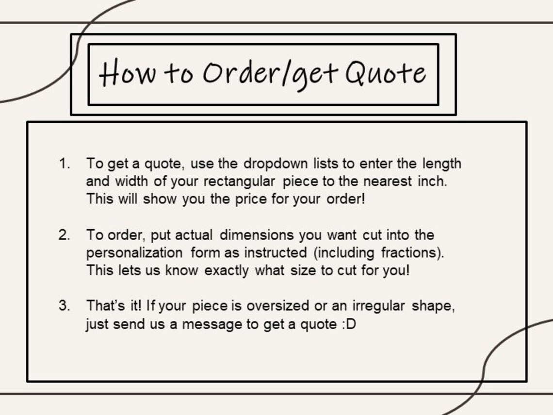 Instant Quotes Available 1/4 Thick Custom Cut Custom - Etsy