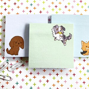 Design Set #2: Cute Kawaii Dog Themed Sticky Notes, Party Favors Animal ...