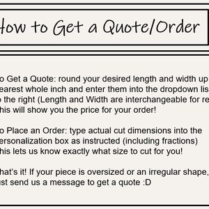 Instant Quotes Available! 1/4" Thick, Custom Cut, Custom Size Clear ...