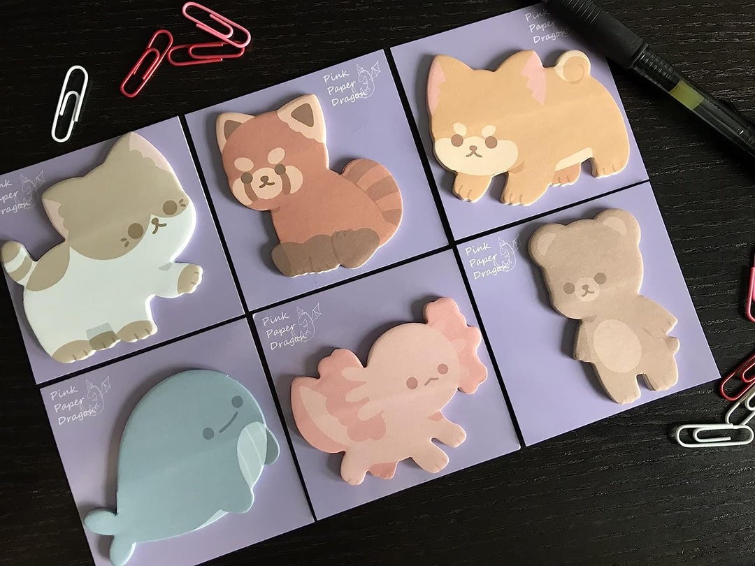 Cute Kawaii Animal Themed Sticky Notes, Party Favors Stationery Set ...