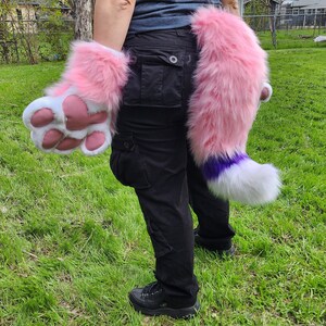 Pink Fox Fursuit Handpaws and Tail Set - Etsy
