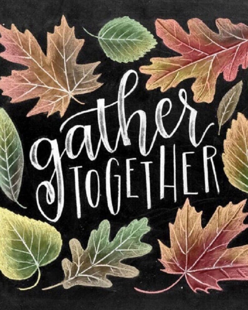 Chalkboard Art Autumn Leaves/ Fall Leaves Wall Art/ Home Decor Fall ...