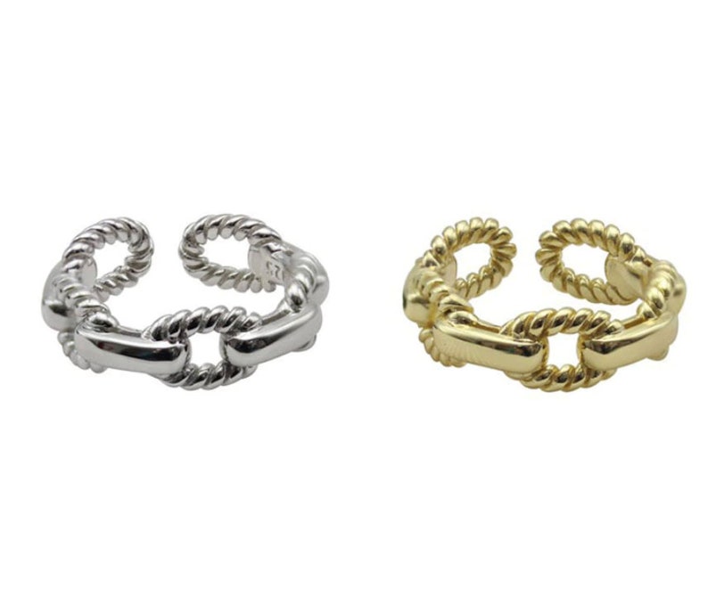 925 Sterling Silver Adjustable Ring Vintage Layered Silver - Etsy