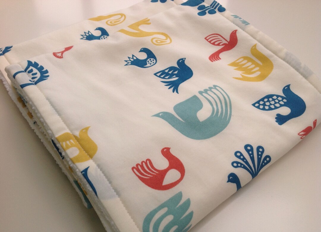 Burp Cloths - Modern Baby Burp Cloths - Birds Burp Cloths - Organic ...