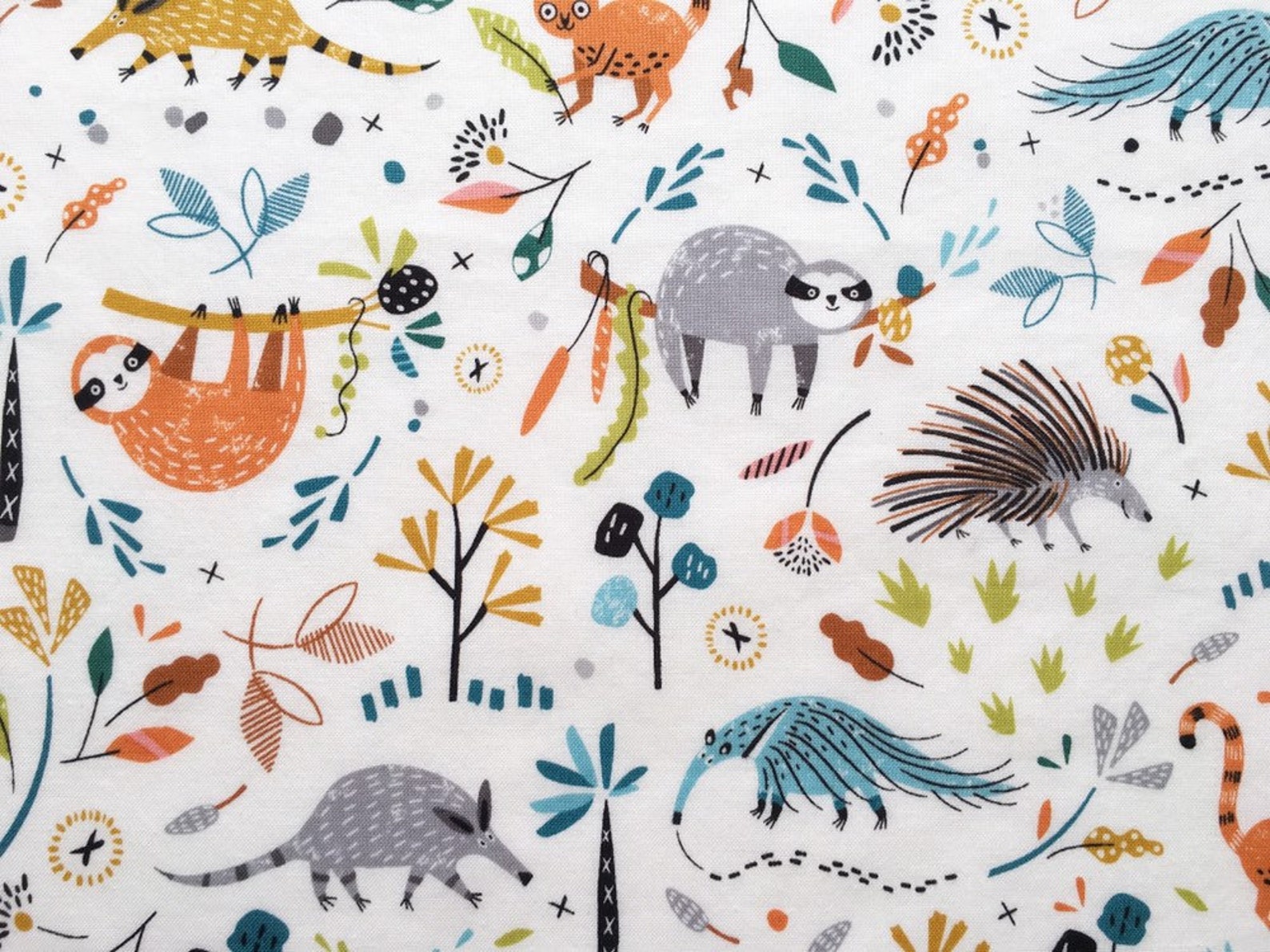 Animals Baby Blanket Jungle Animals Blanket Sloth Anteater - Etsy