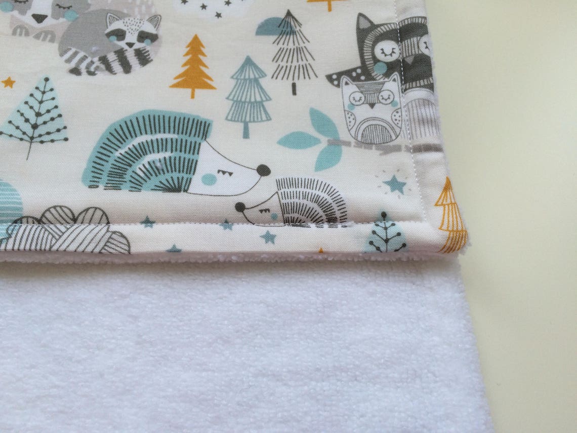 Animals Burp Cloth, Woodland Spit up Rag, Baby Burping Pad, Newborn ...
