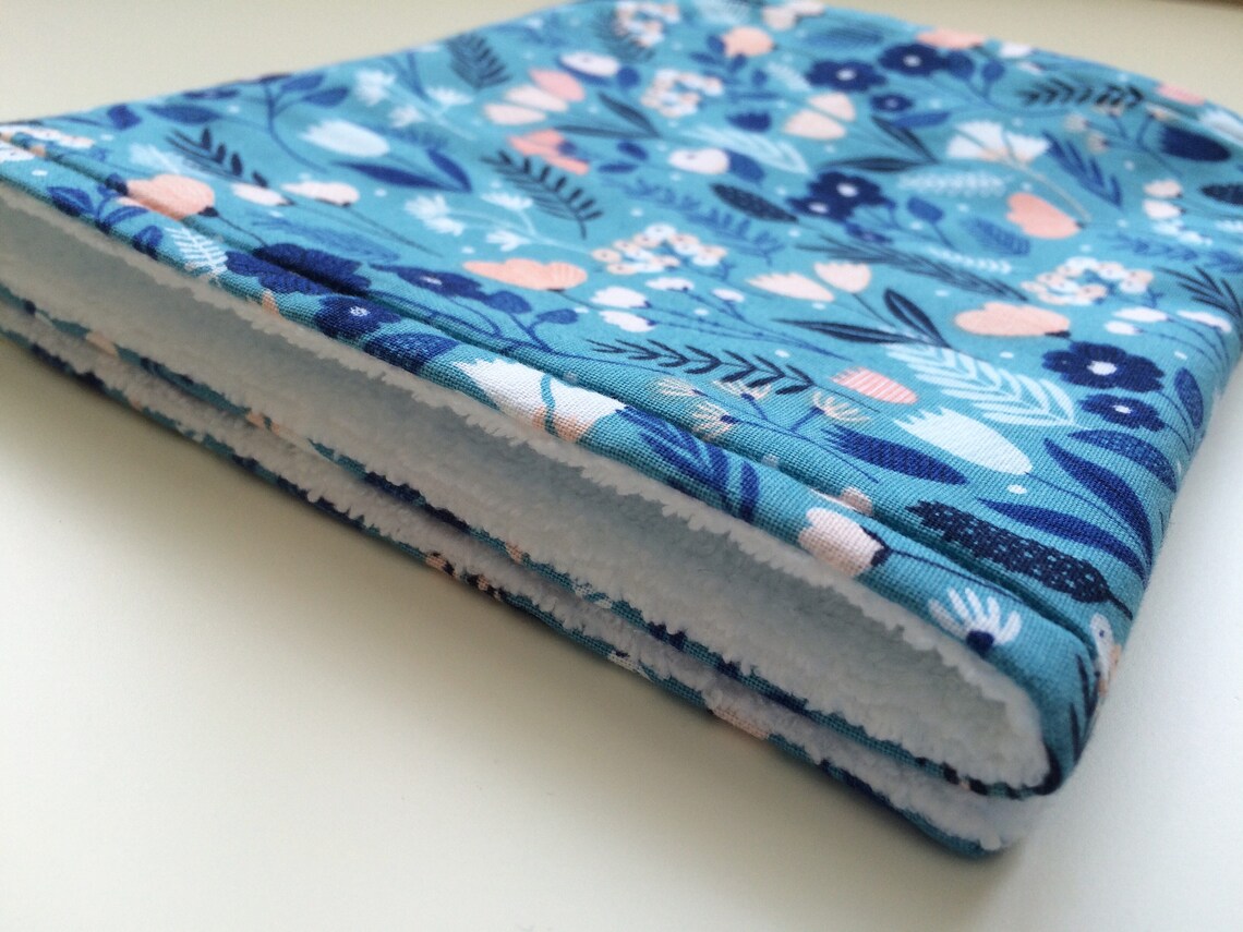Blue Floral Burp Cloth Baby Shower Gift Spit up Rag Flowers - Etsy