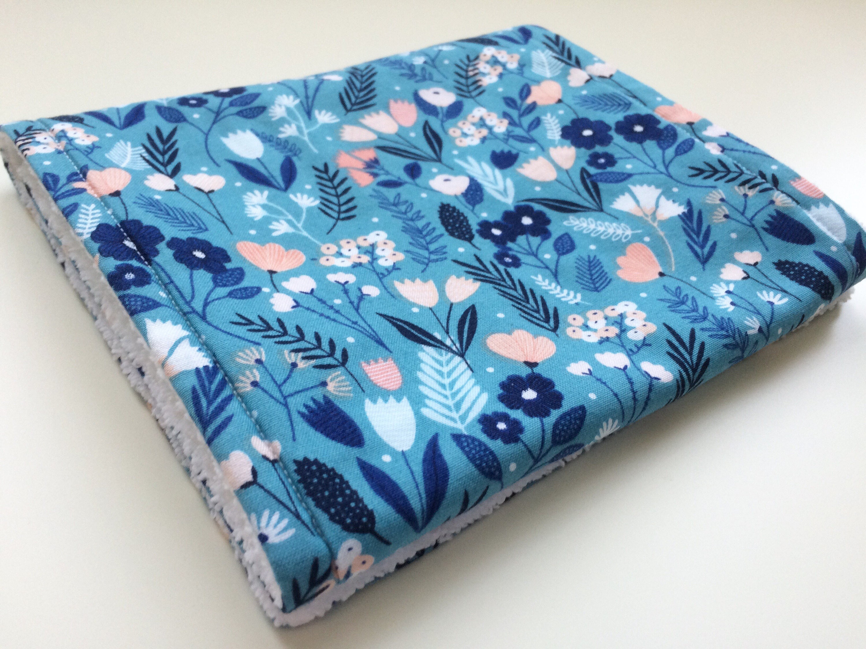 Blue Floral Burp Cloth, Baby Shower Gift, Spit up Rag, Flowers Burpie ...