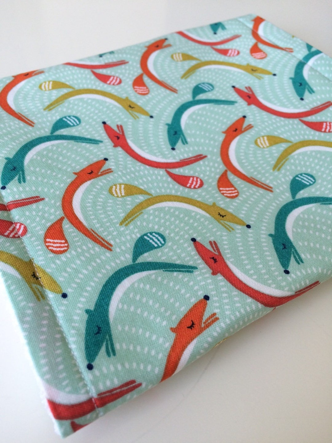 Fox Spit Rag, Blue Animals Burp Cloth, Foxes Baby Boy Burpee, Modern ...