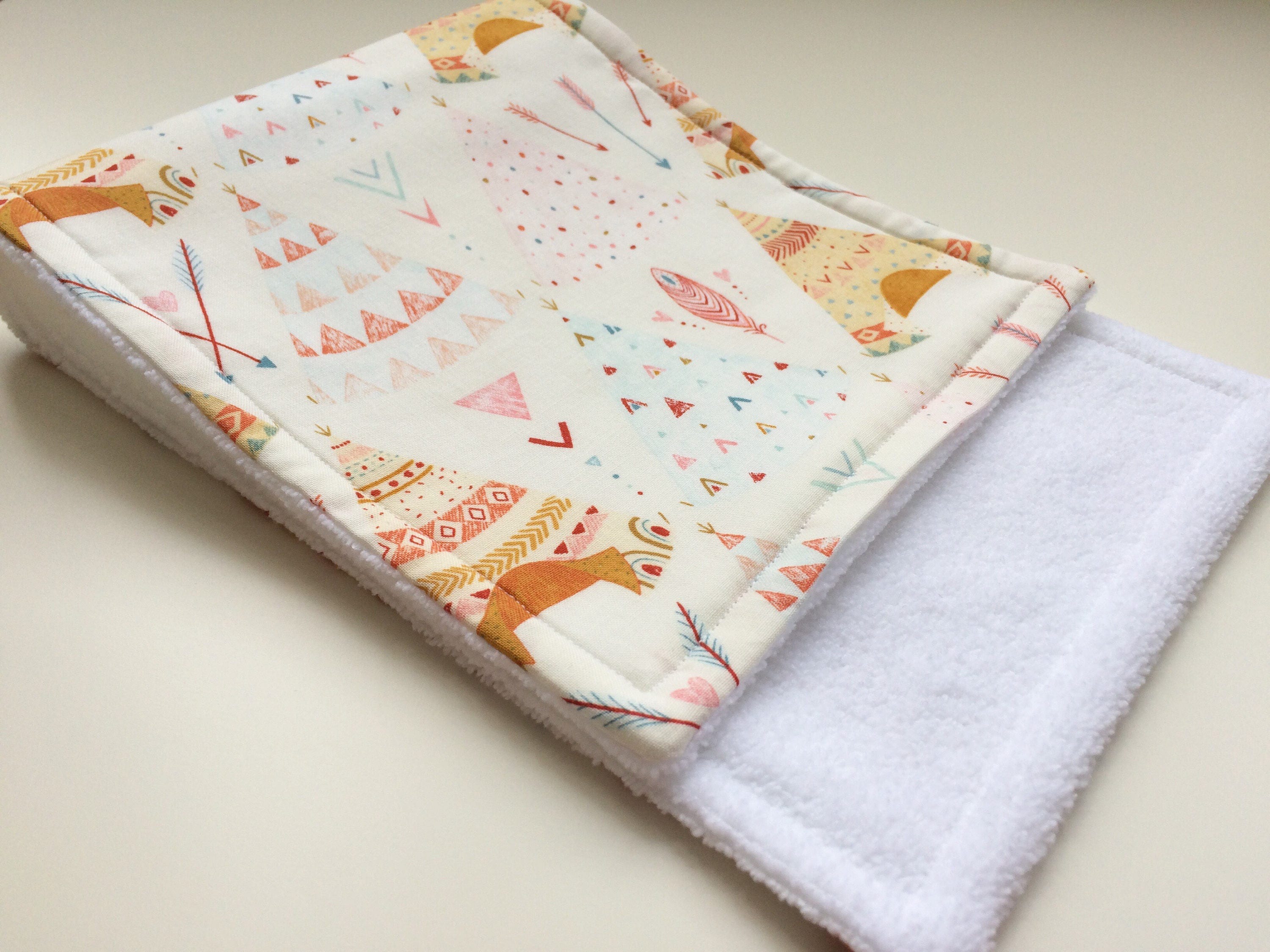 Teepee Burp Cloth, Wigwam Burping Pad, Modern Spit up Rag, New Baby Gift, Neutral Burp Cloth ...