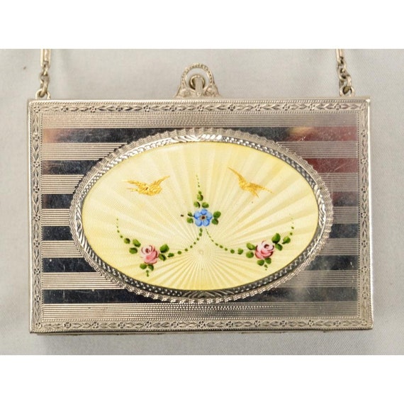 antique enamel compact with - Gem