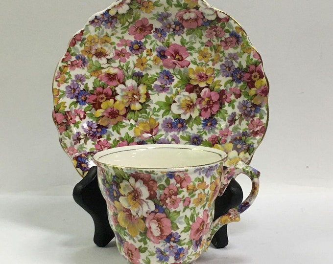 Rare Antique James Kent, Cup & Saucer, Chintz Pattern, Du Berry Made in ...