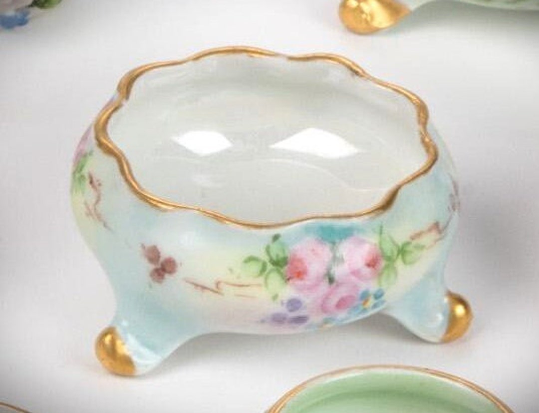 Antique Porcelain Salt Cellar, Hand-painted, - Etsy