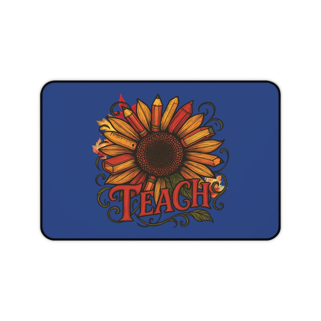 Colorful Teach Desk Mat, Flower Desk Pad, Teacher Gift, Home Office ...