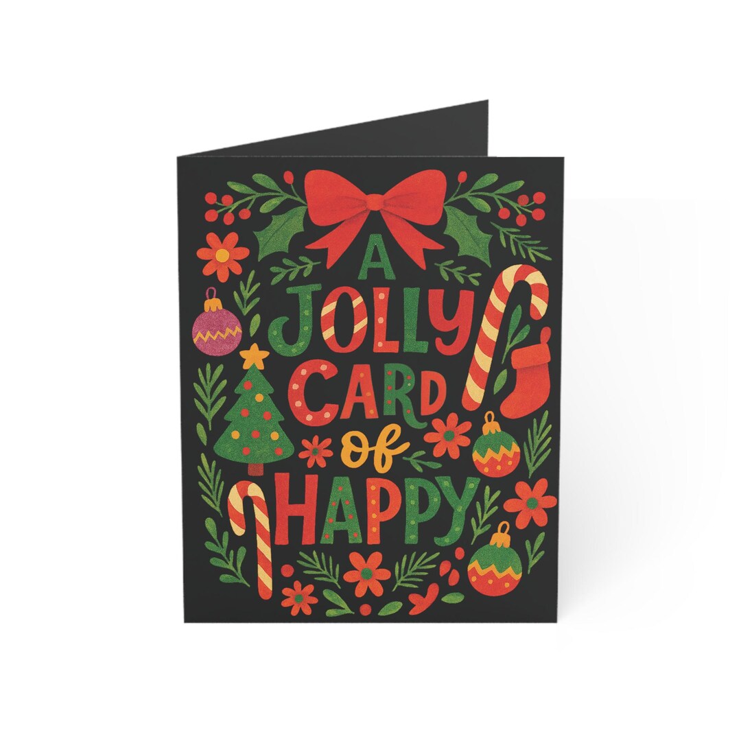 Jolly Card of Happy Christmas Cards - Holiday Cards Set of 10, 30, or ...