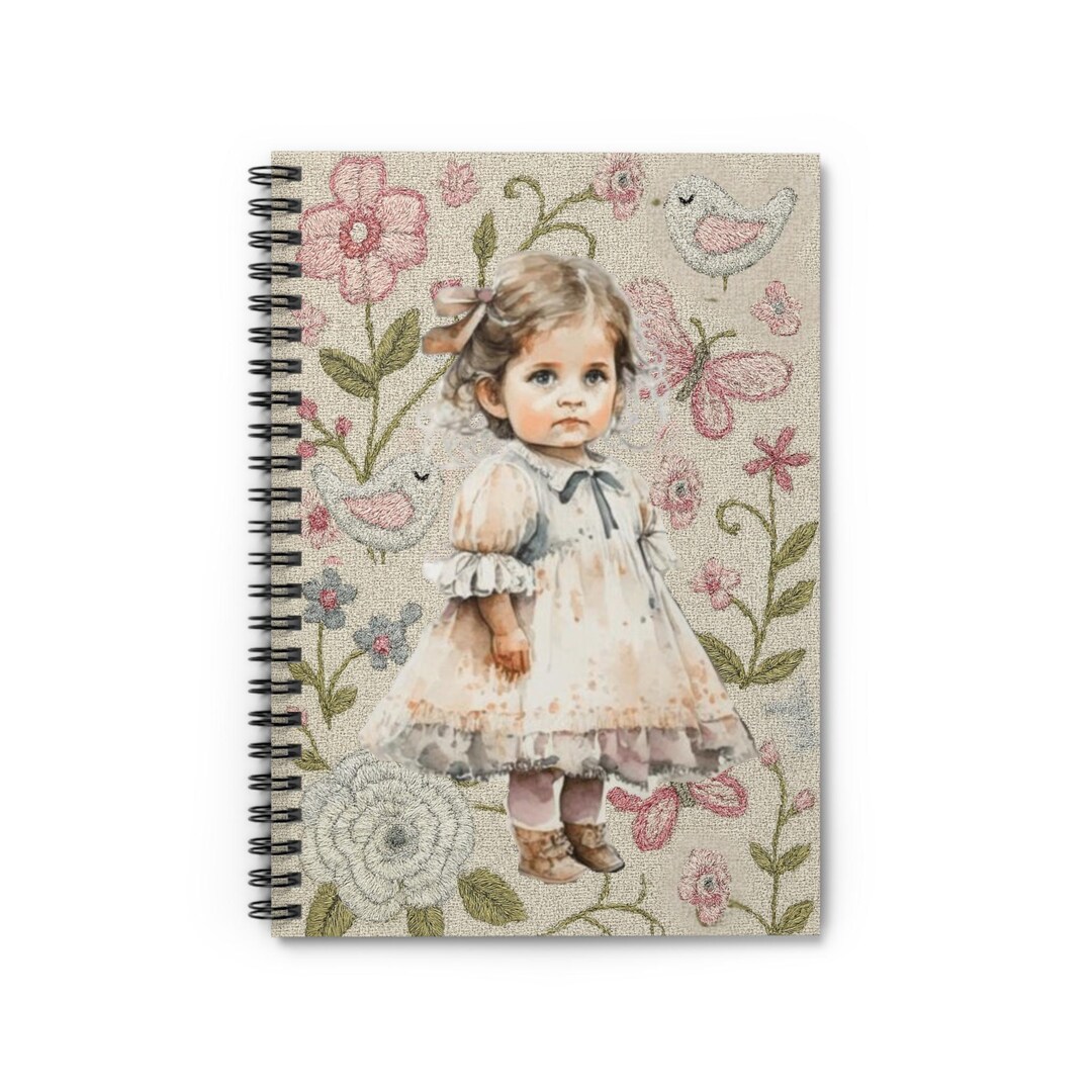 Vintage Victorian Doll Notebook | Spiral Ruled Journal - Etsy