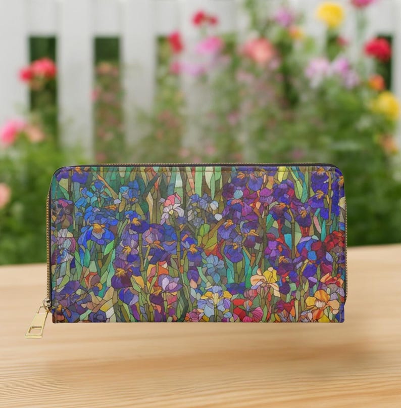 Garden Floral Art Wallet • Botanical Zipper Clutch • Vegan Leather - Etsy
