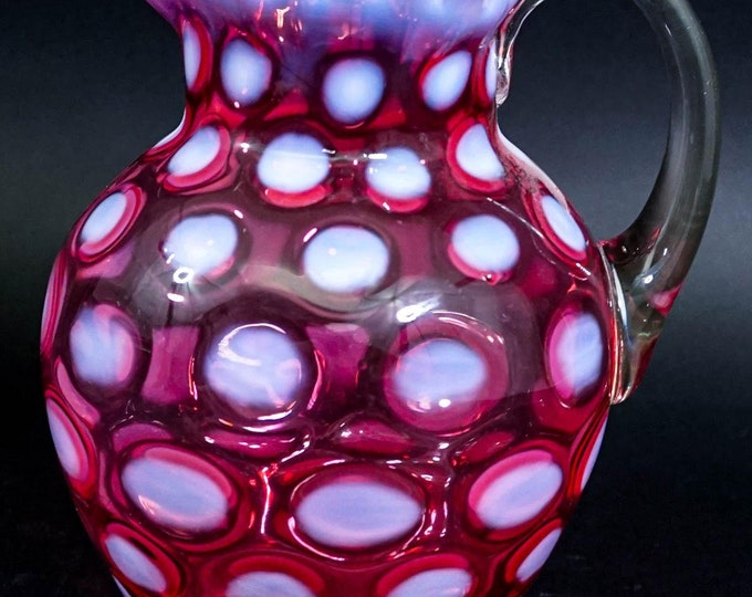 Fenton / Northwood Cranberry Coin Dot Opalescent Pitcher STUNNING - Etsy