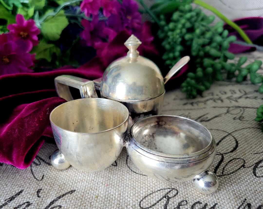 Sterling Silver Condiment Caddy, Made in England for High Tea Gift for ...