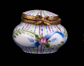Vintage Limoge French Porcelain Patch Box, Trinket Box. Pill Box, - Etsy