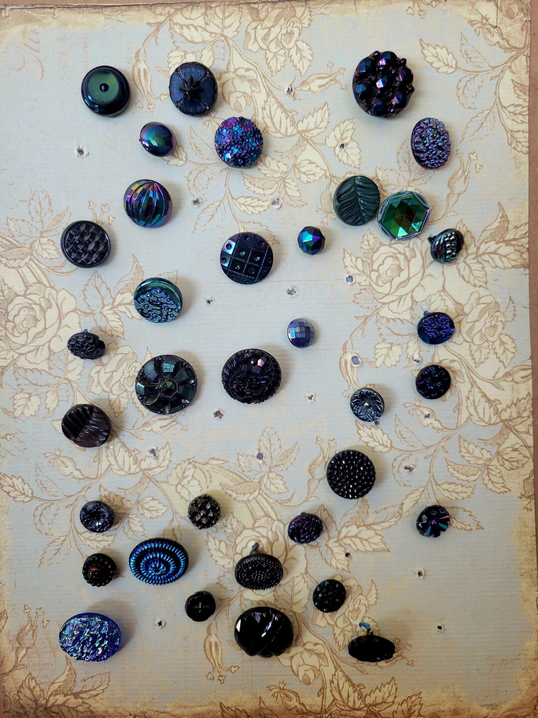 Antique Buttons - LOT of 35 Glass CZECH Blue - Etsy