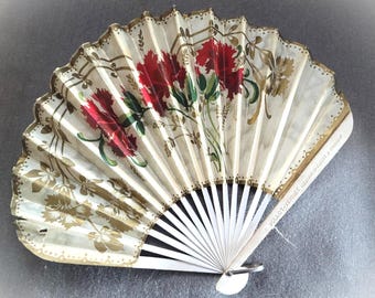Antique Euphemera Paper Fans French Advertising Hand Fans 1890s- 1920 ...