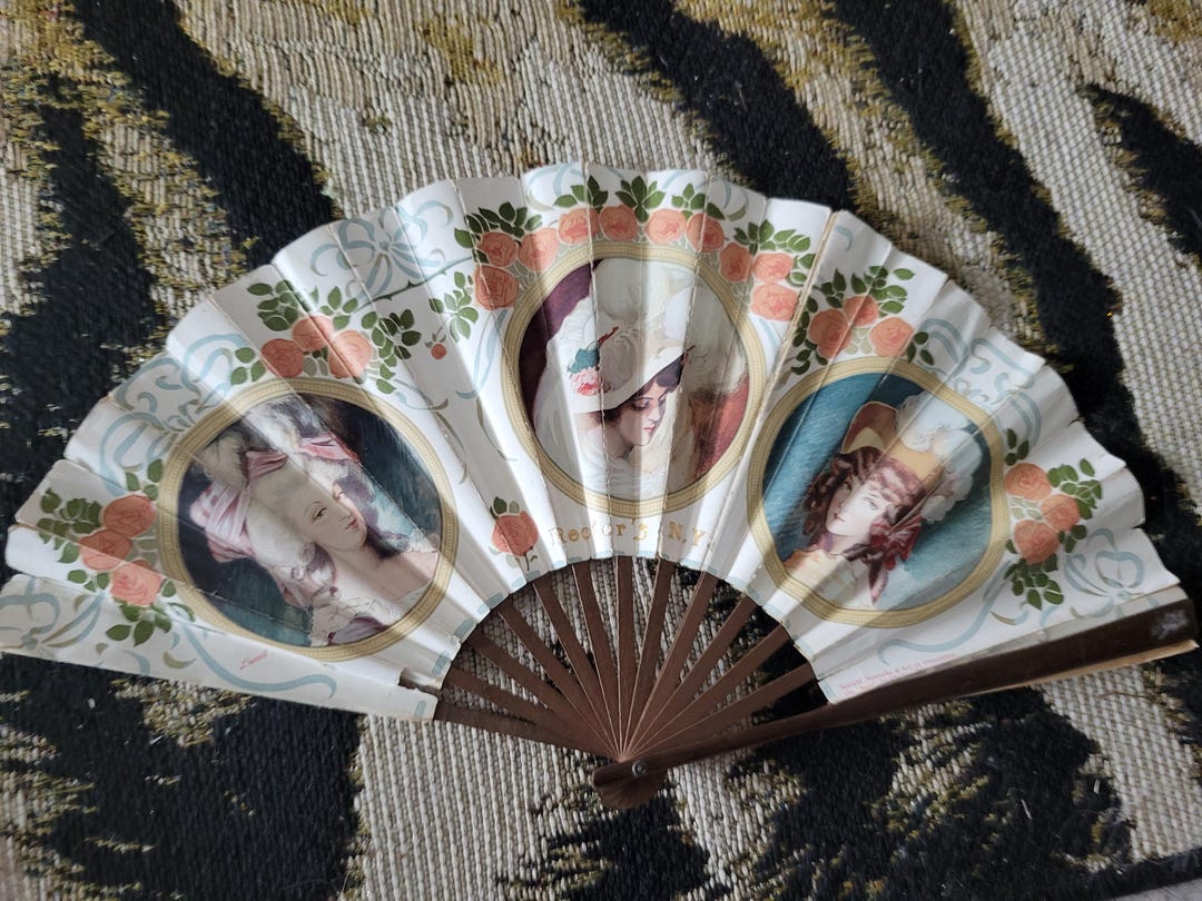 Ephemera French Hand FAN Antique Fans Wall Decor Home French ...