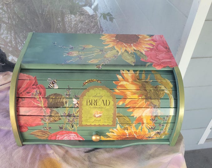 Bread Box Rollup Upcycled NEW Hand Painted Patisserie Box Countertop, Kitchen Accessory - Etsy