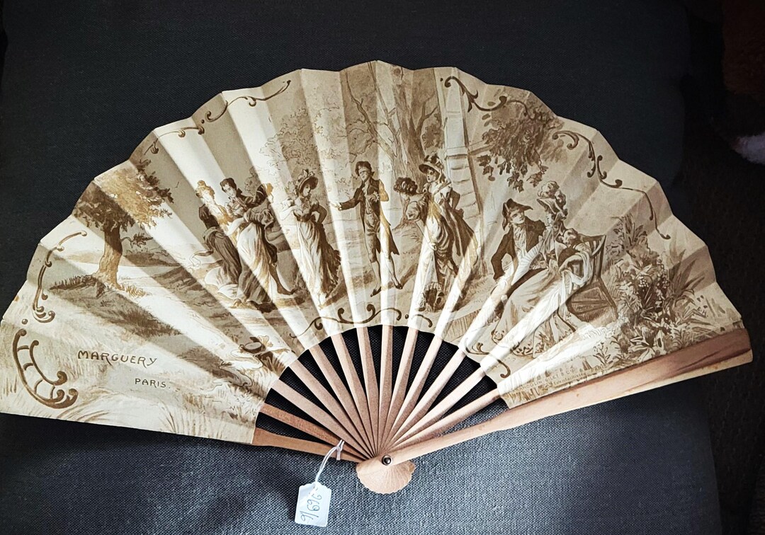 Antique Euphemera Paper Fans French Advertising Hand Fans 1890s 1920 ...