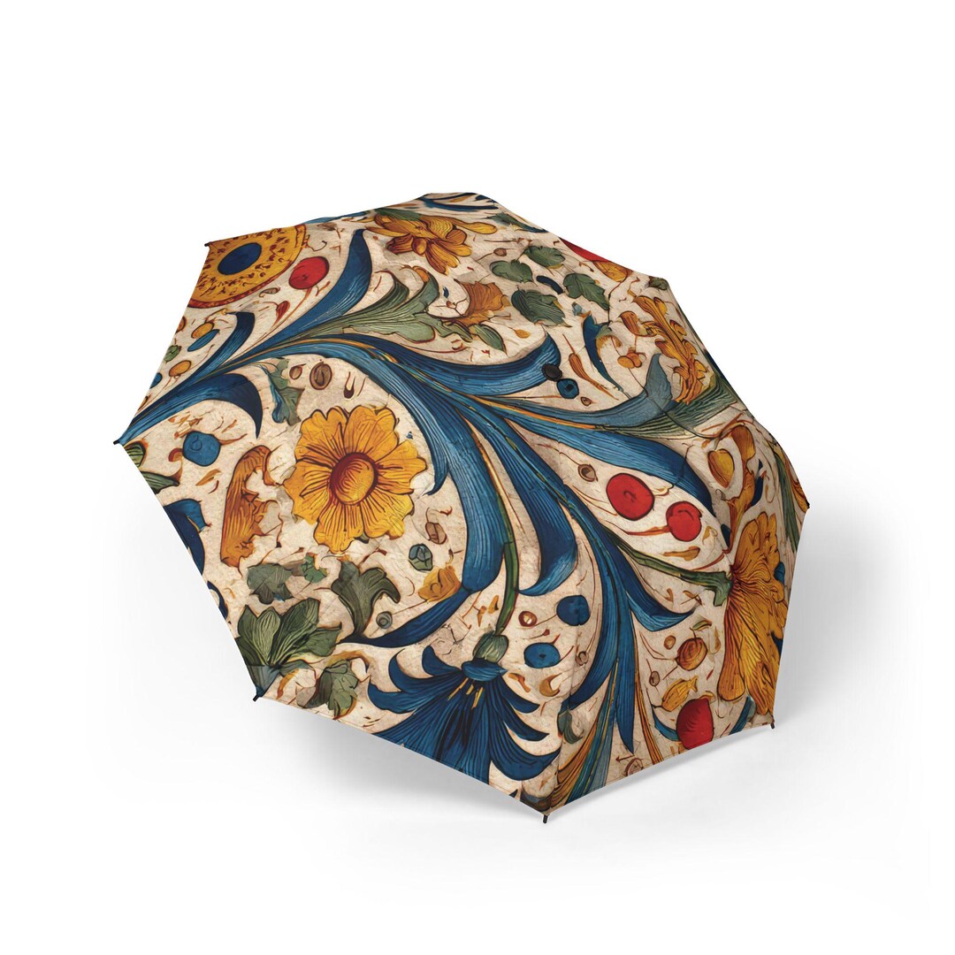 Florentine Floral Renaissance Pattern Umbrella | Foldable Semi ...