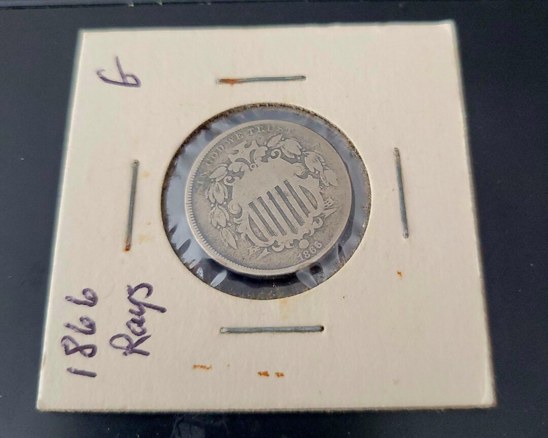 COIN 1866 Shield NICKEL Good RAYS - Etsy