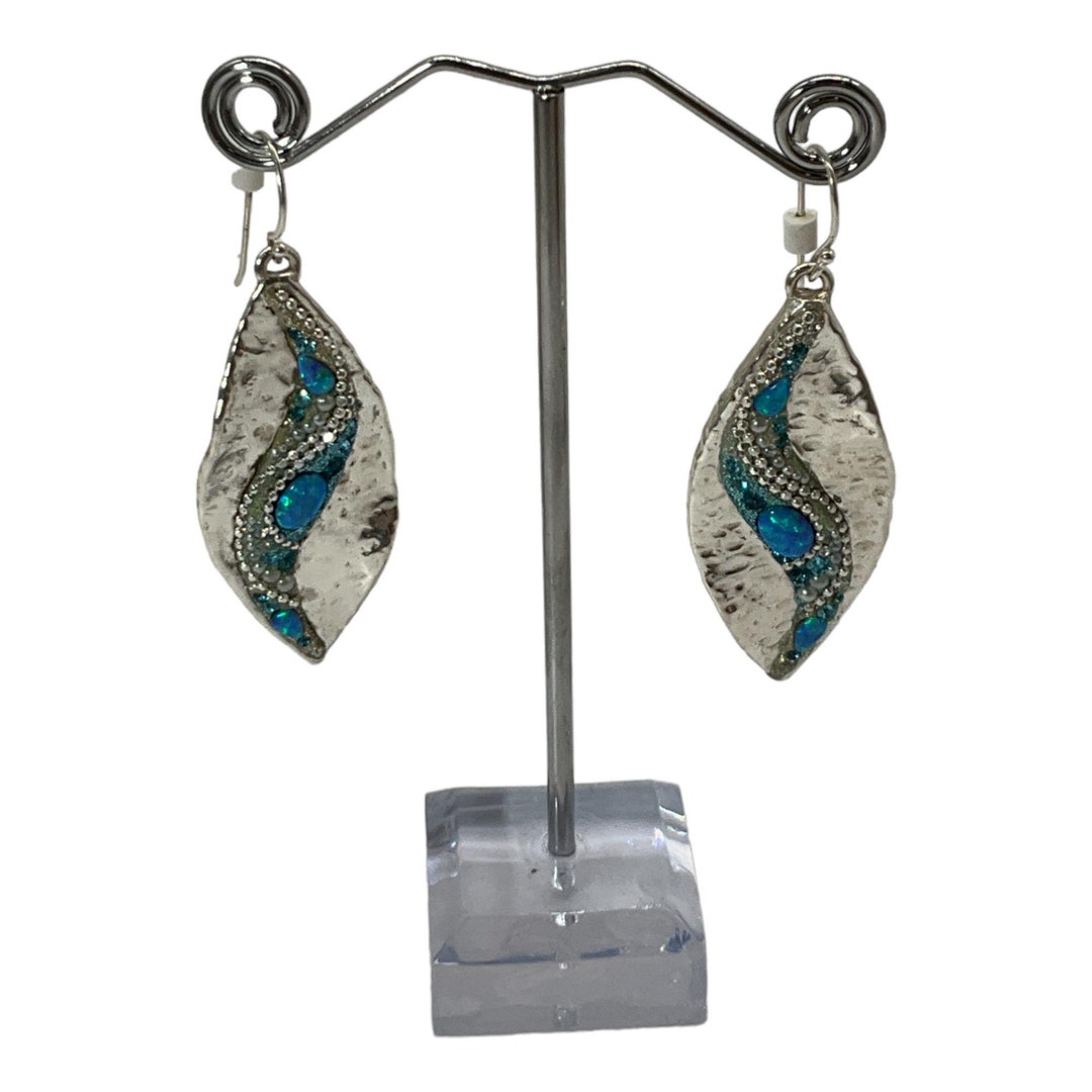 Oritz Schatzman Sterling Silver Leaf Shaped Earrings Showstopper! - Etsy