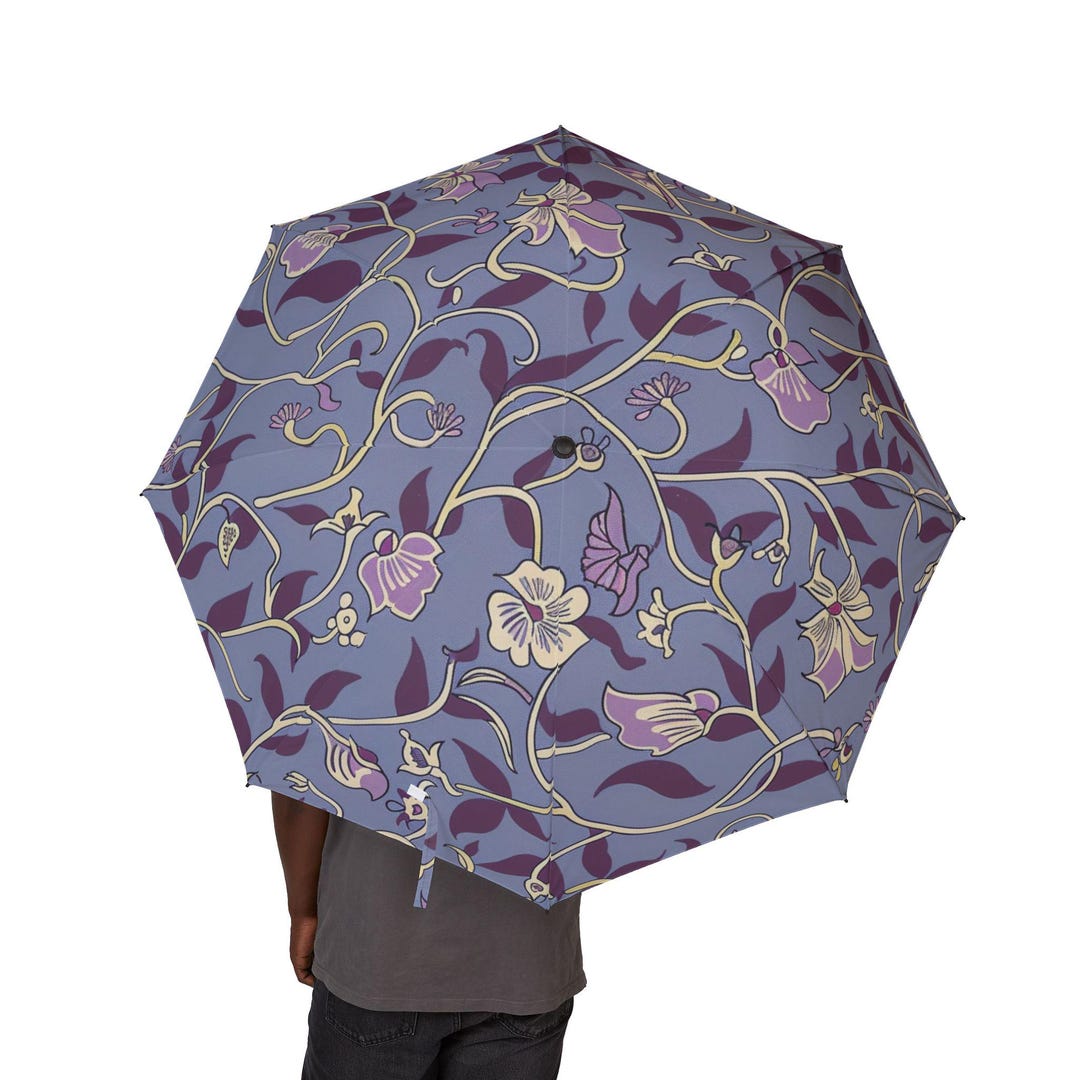 Umbrella 48", William Morris Vining Botanical Print Rain Shelter ...