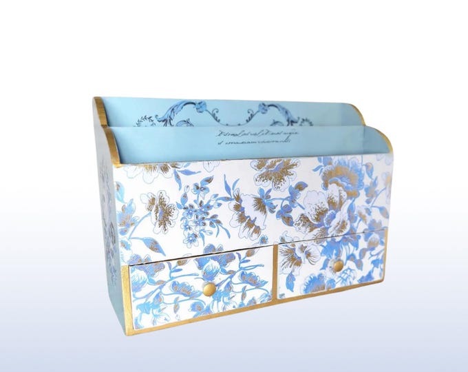 Desk Organizer French Country Mail Desk, Shabby Cottagecore Mail ...