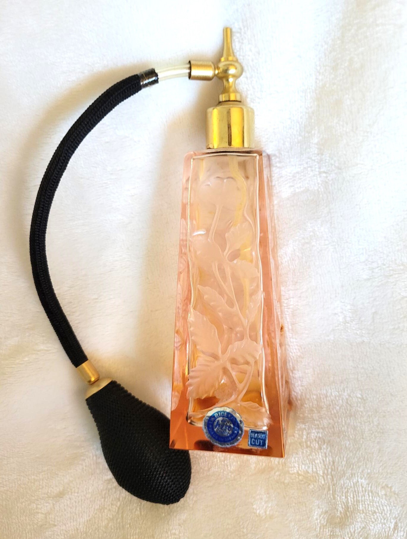 RICE Glass Perfume Bottle ATOMIZER PINK - Etsy