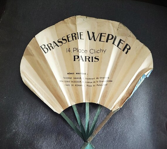 Antique Euphemera Paper Fans French Advertising Hand … - Gem