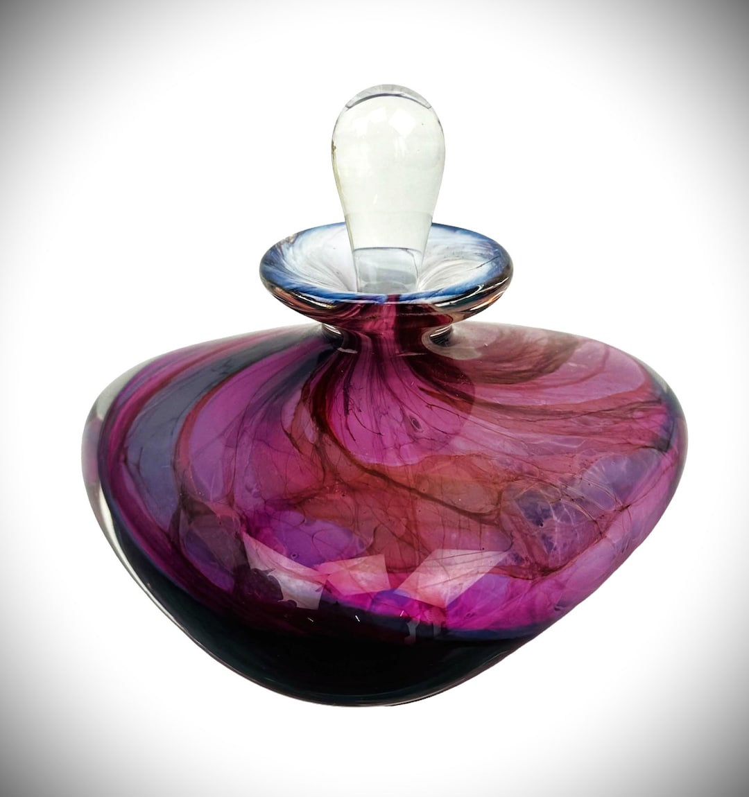 Stunning Artisan Studio Hand Blown Art Glass Perfume Bottle Glass ...