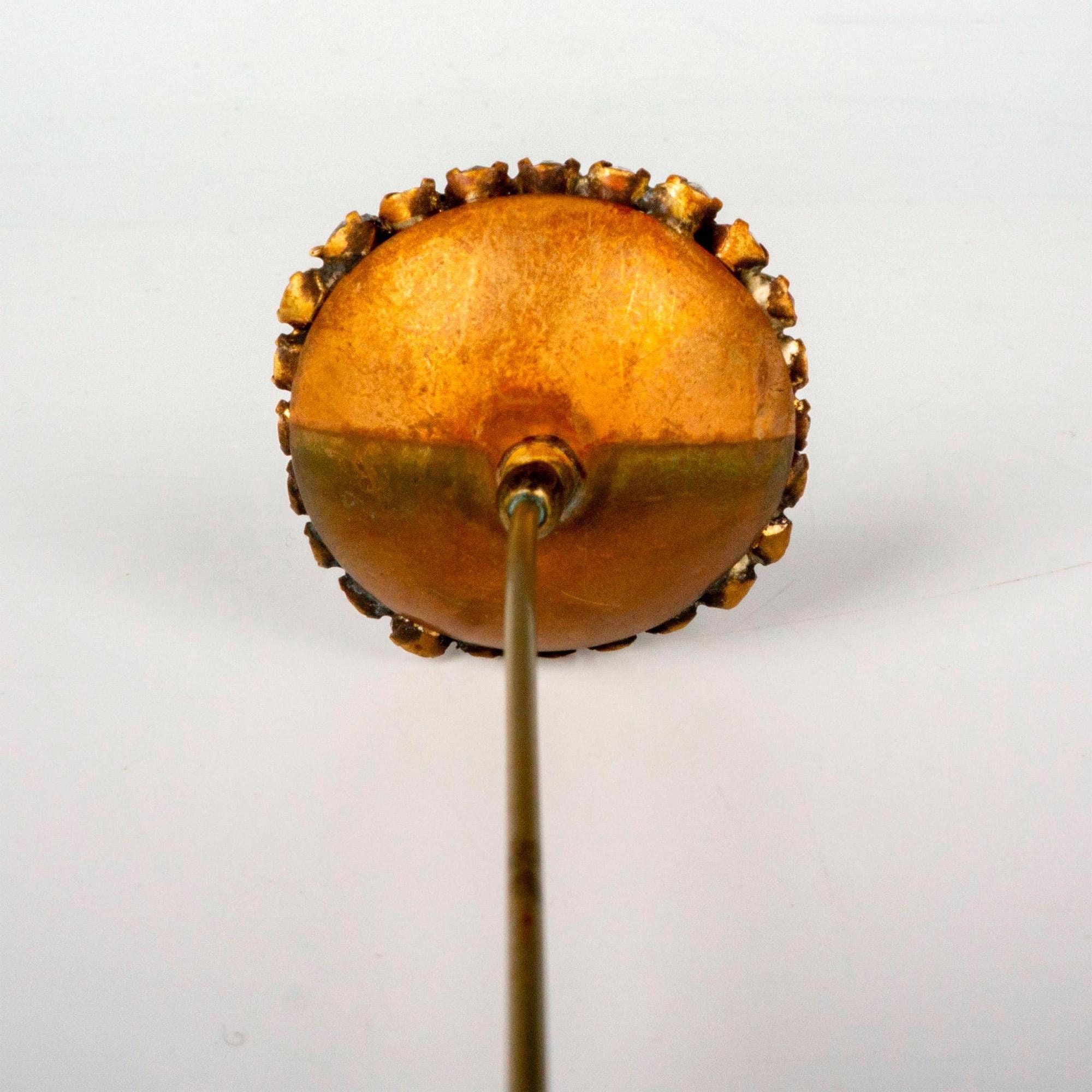 Antique Victorian Hatpin Hat Pin Brass With Amethyst Crystal Stone ...