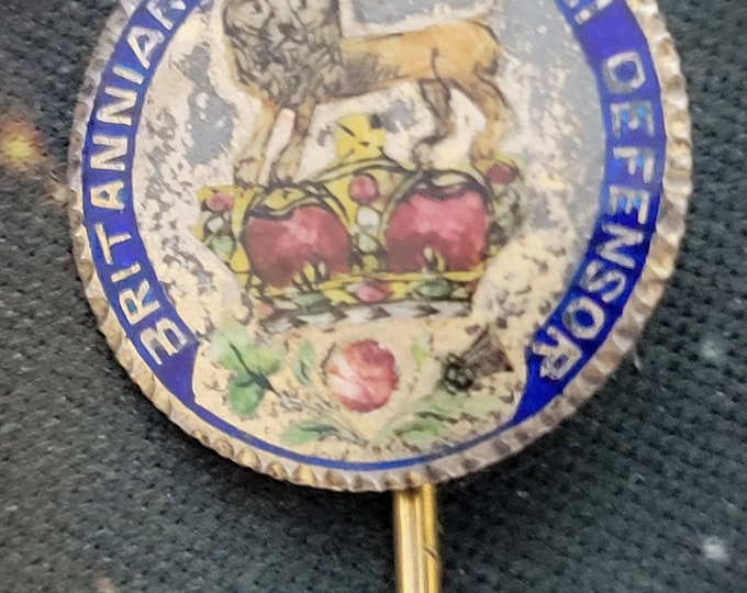 Antique British Great Seal Enamel Stick Pin Britanniarum Rex Fidei ...