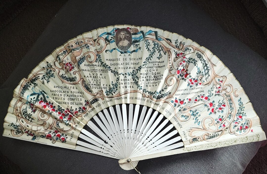 Ephemera French Hand FAN Antique Fans Wall Decor Home French ...