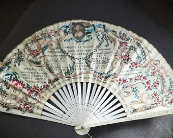 Antique Euphemera Paper Fans French Advertising Hand Fans 1890s- 1920 ...