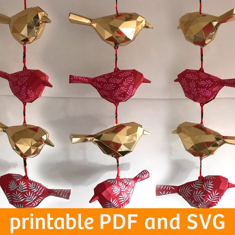 3d Paper Birds - Etsy