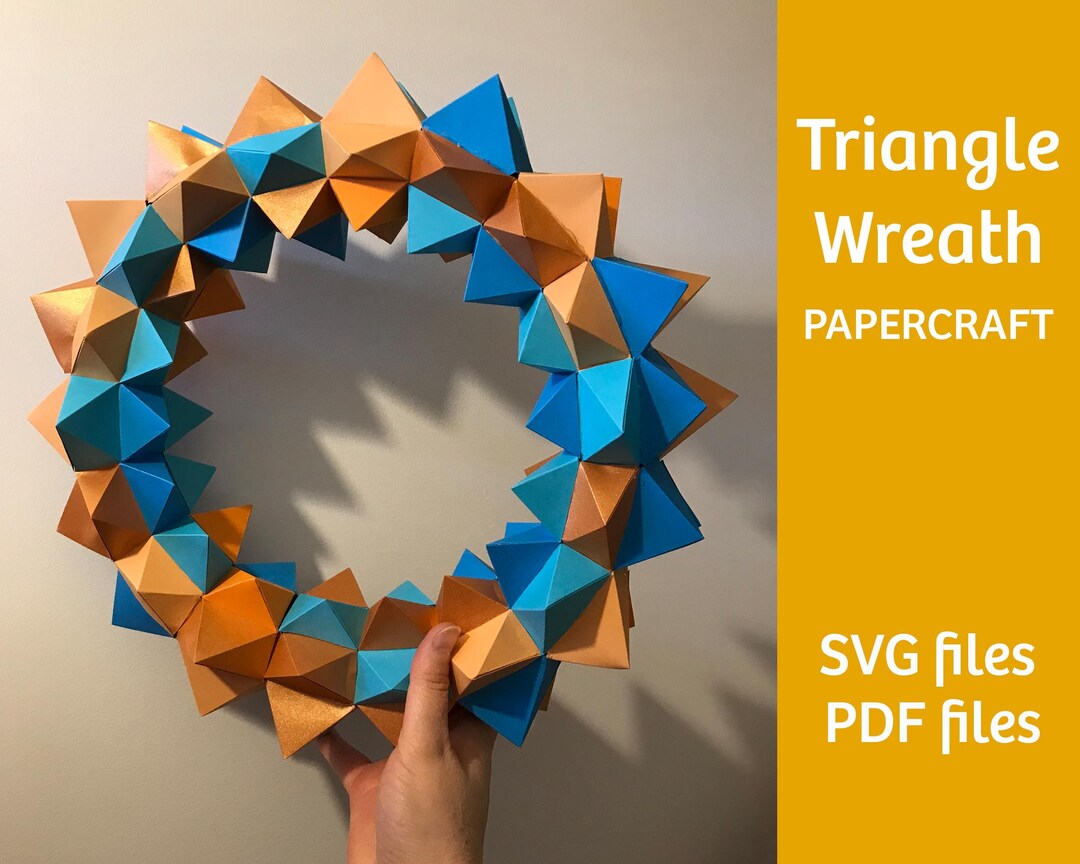 Geometric Wreath, 3D Paper Craft Object, SVG Files for Cricut, Print-at ...