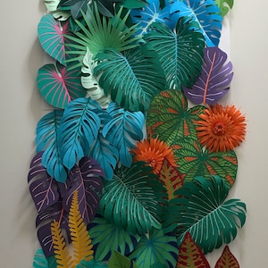 Tropical Greenwall, Paper Walldecor, Papercraft, Cricut SVG Files, PDF ...