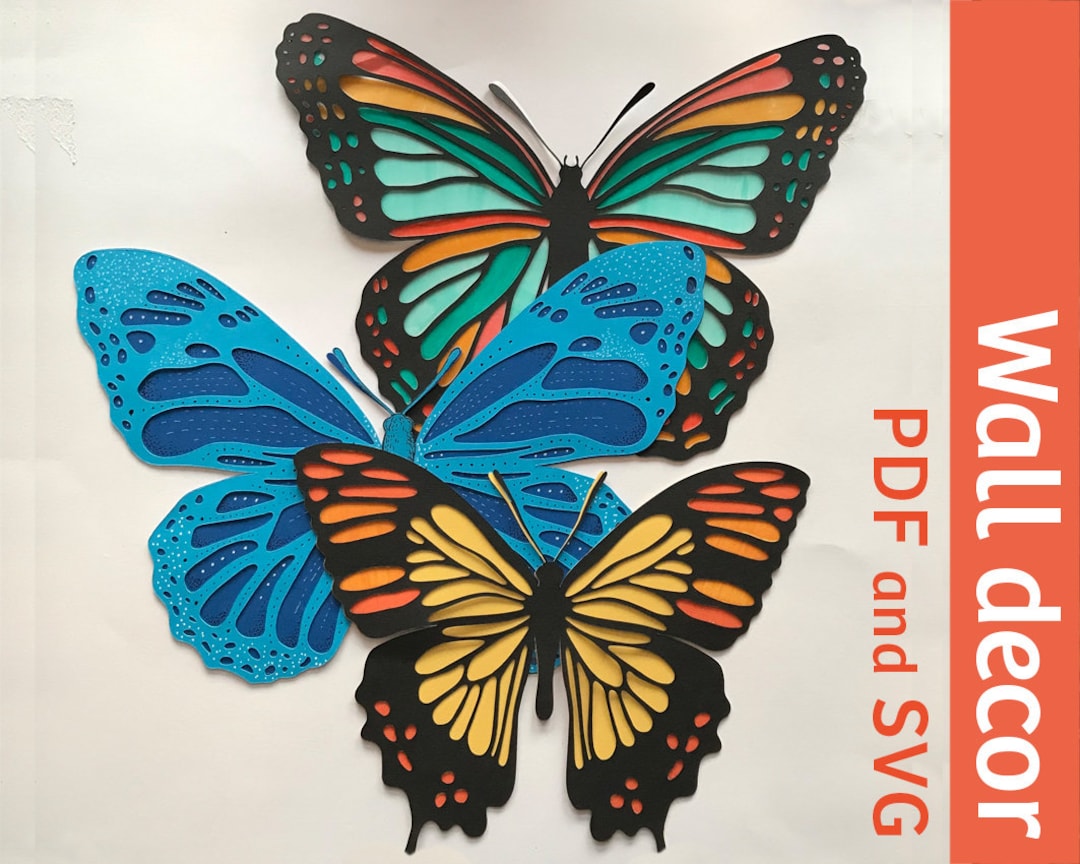 Butterfly Wall Decor: DIY Papercraft, (SVG, PDF Files) - Etsy