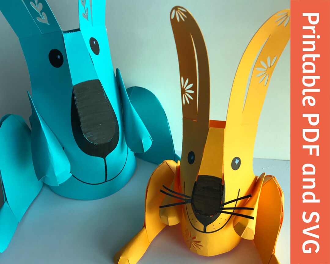 Rabbits, 3D Paper Craft, SVG for Cricut, PDF, DIY Papercraft - Etsy